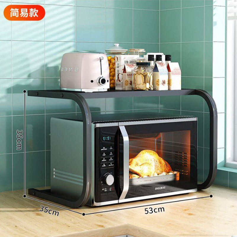 Кухонная стойка для хранения, выдвижная стойка для микроволновой печи, домашняя рисоварка, двухъярусная настольная стойка для хранения