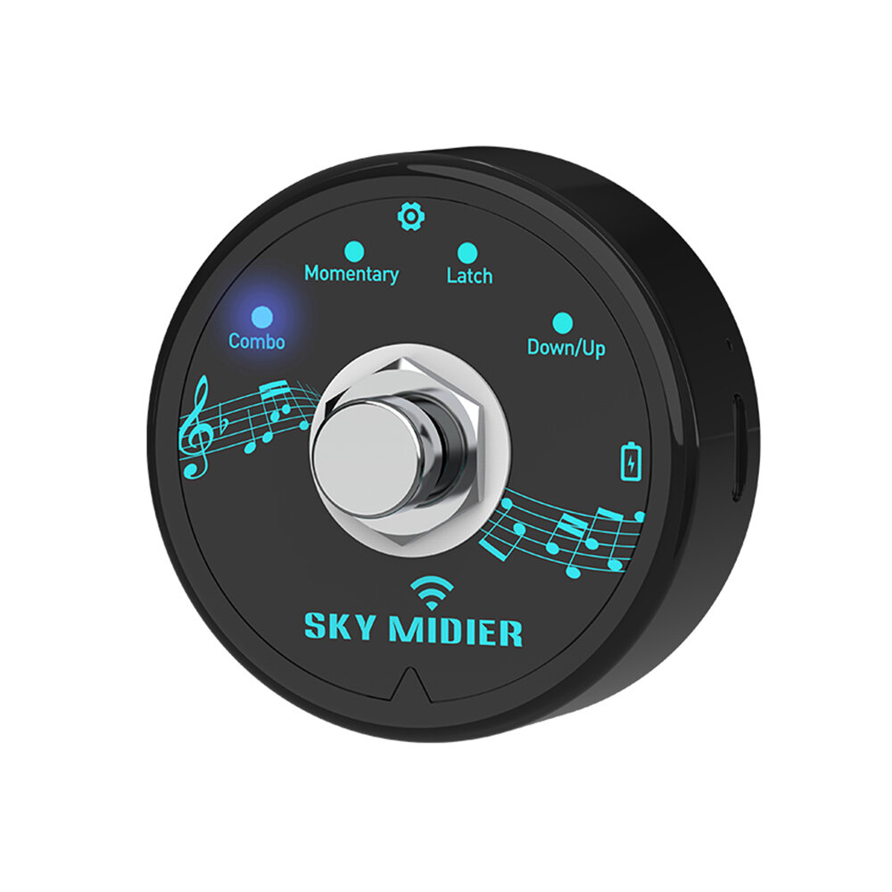 BT MIDI Effector Pedal Mini MIDI Controller Software Effector Controller USB MIDI Controller Wireless Compact Portable Rechargeable Pedal Data Transmission No Delay USB Direct Connection Computer BT Connect 5.1 Interface Type USB Material ABS Product