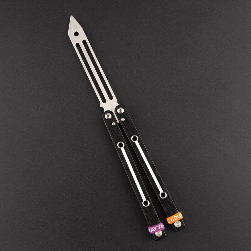 Высококачественный интегрированный алюминиевый ручной нож для тренировки бабочки, большой рыбный нож для тренировки с рукавом для стержня, нож бабочка без заточки