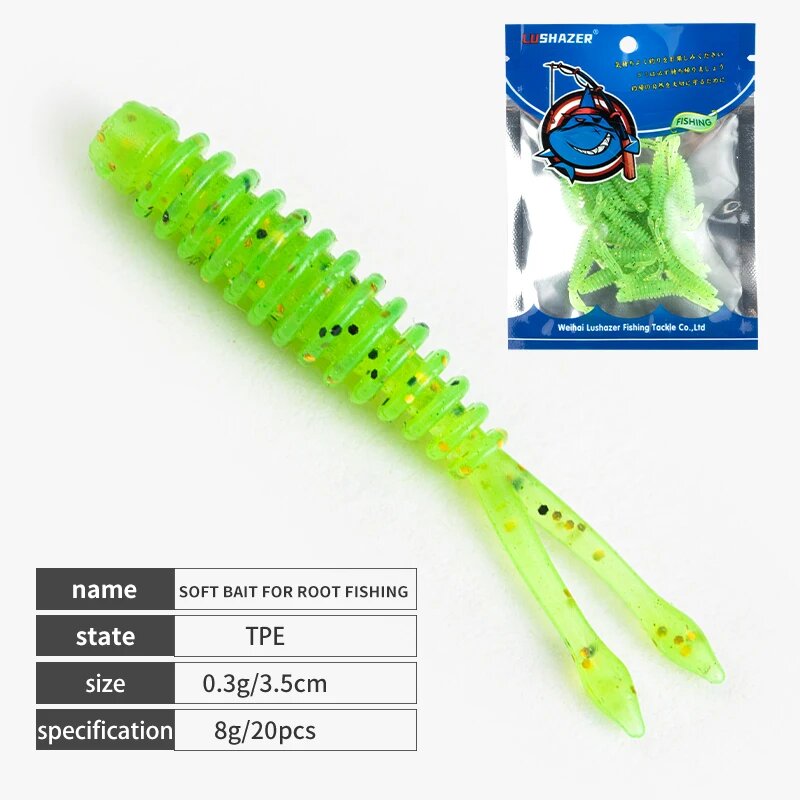 LUSHAZER мягкие приманки для рыбалки 20 шт Зеленый, A
