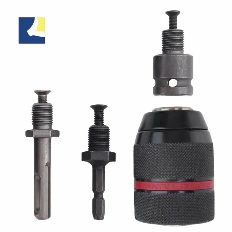 KNOW EASY-G0(MMEEYYR))Бесключевой сверлильный патрон 1,5-13 мм 1/2 дюйма-20UNF с хвостовиком SDS-Plus Шестигранный хвостовик 1/4 дюйма Переходник совместим квадратного ключа гнездом