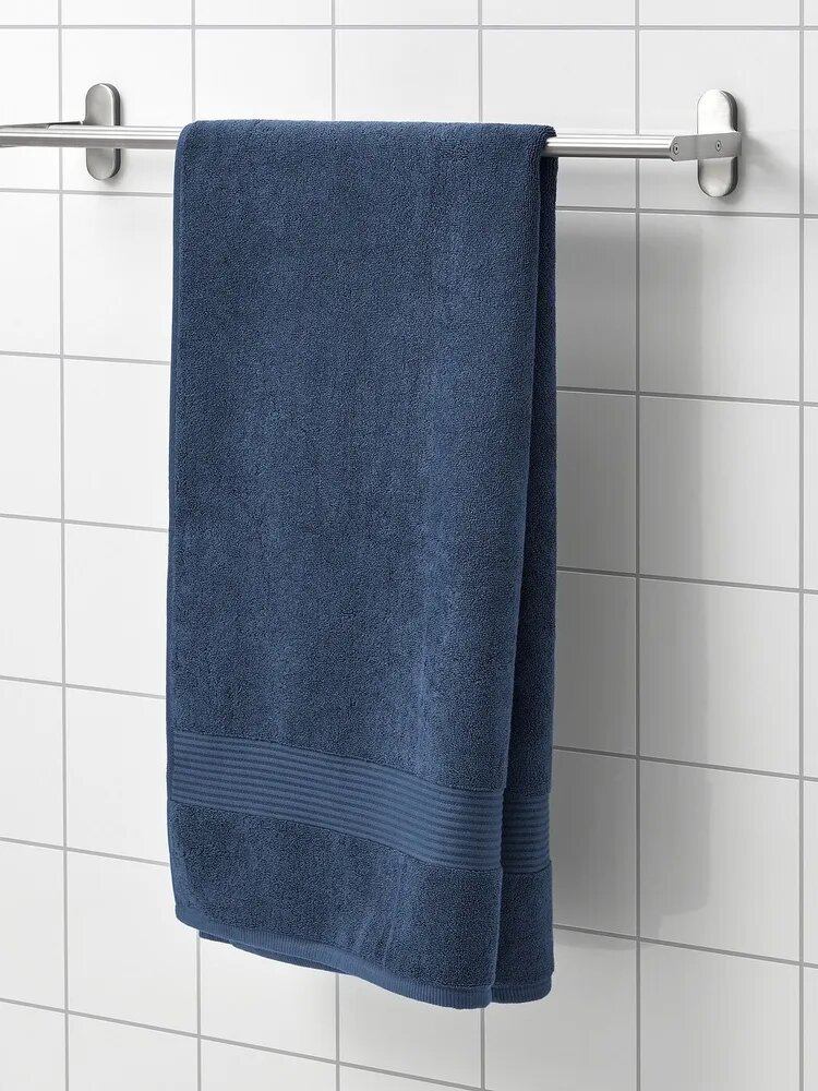 IKEA Полотенце для ванной, Вата, 70x140 см, темно-синий, 1 шт.