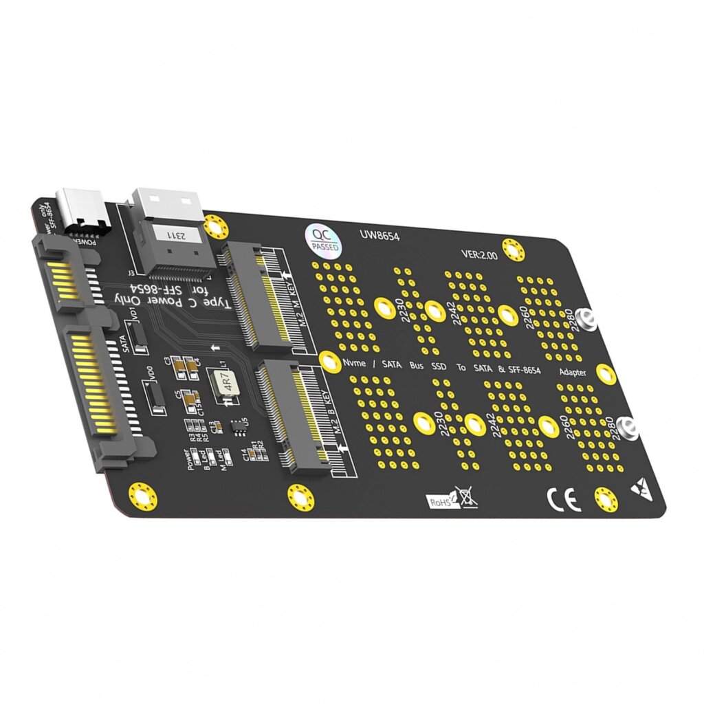 Адаптер NVME M.2 в SATA3 и SFF8654 для быстрого решения передачи данных