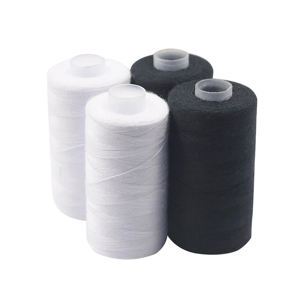 Швейные нитки полиэстер белые 2 шт по 500 м, Color: Белый, 2black2white