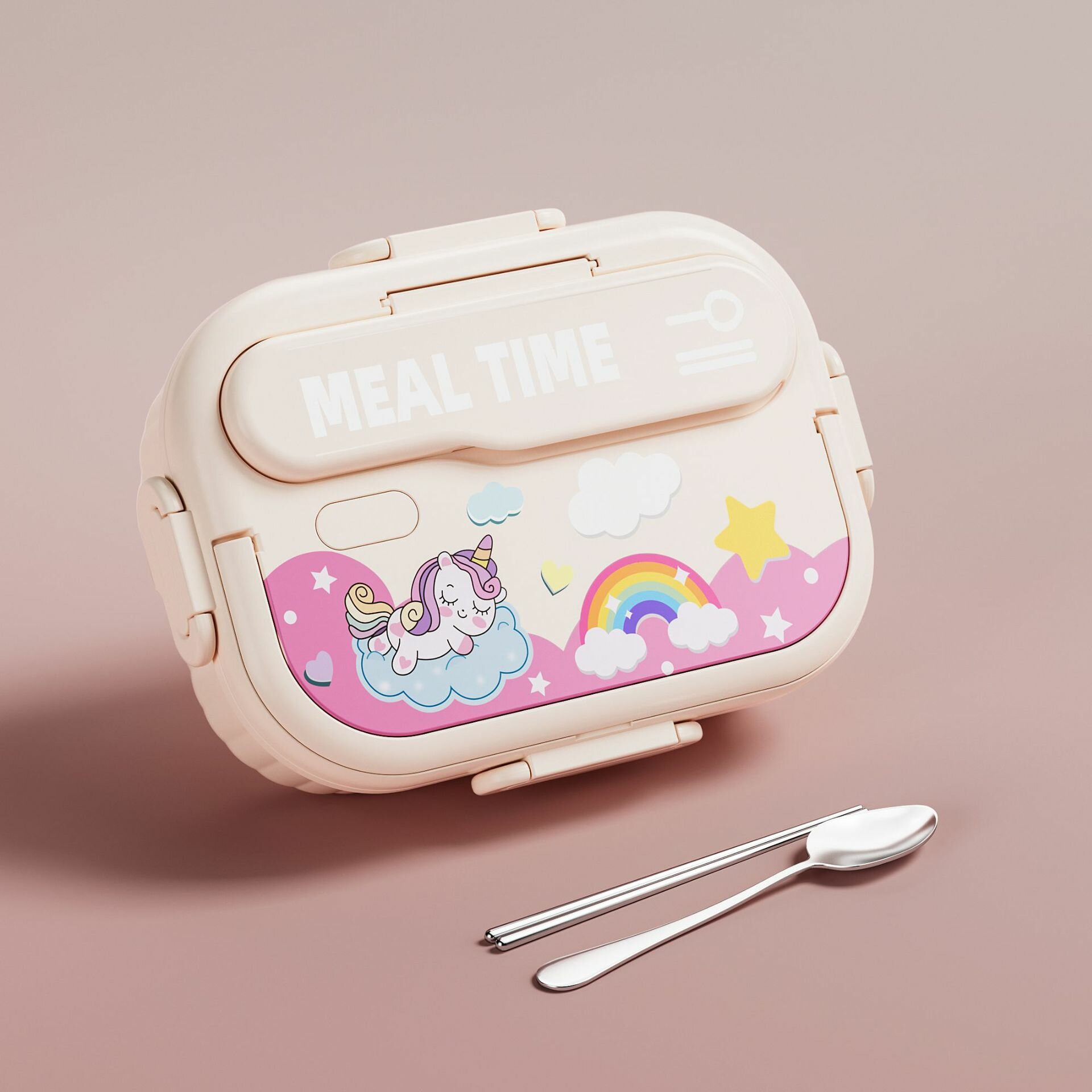 Ланч-бокс из нержавеющей стали 316 Unicorn, изолированный ланч-бокс для студентов, девочек, школьный бенто-бокс, детский контейнер