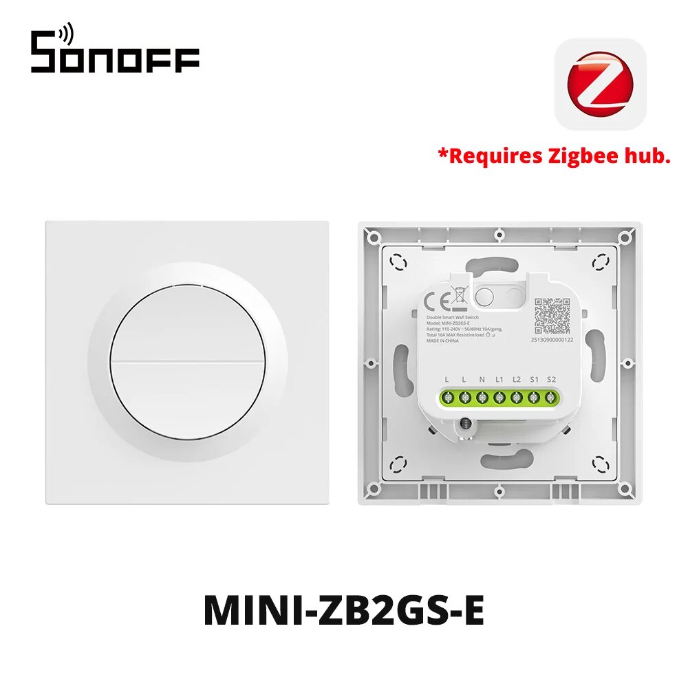 SONOFF MINI-ZB2GS-E Умный настенный переключатель Zigbee