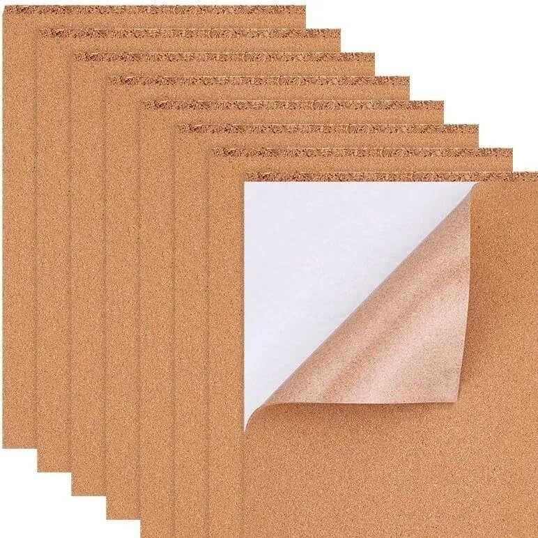 Самоклеящиеся пробковые листы 8шт 30*21cm