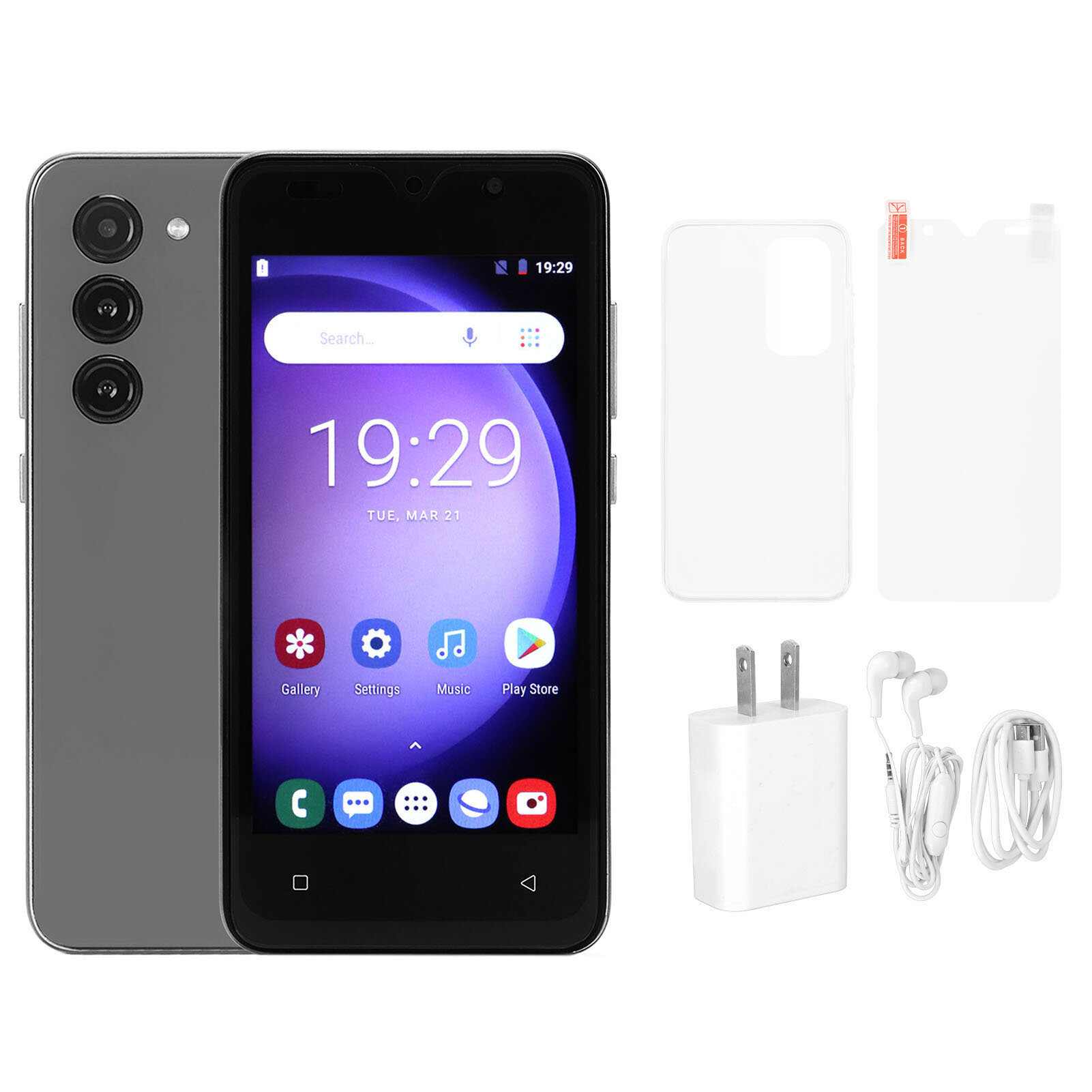 5.0IN Смарт -телефон Двойной резервный мобильный телефон 3G для взрослых подростков 4G 32G 100–240V Grey US Plugc