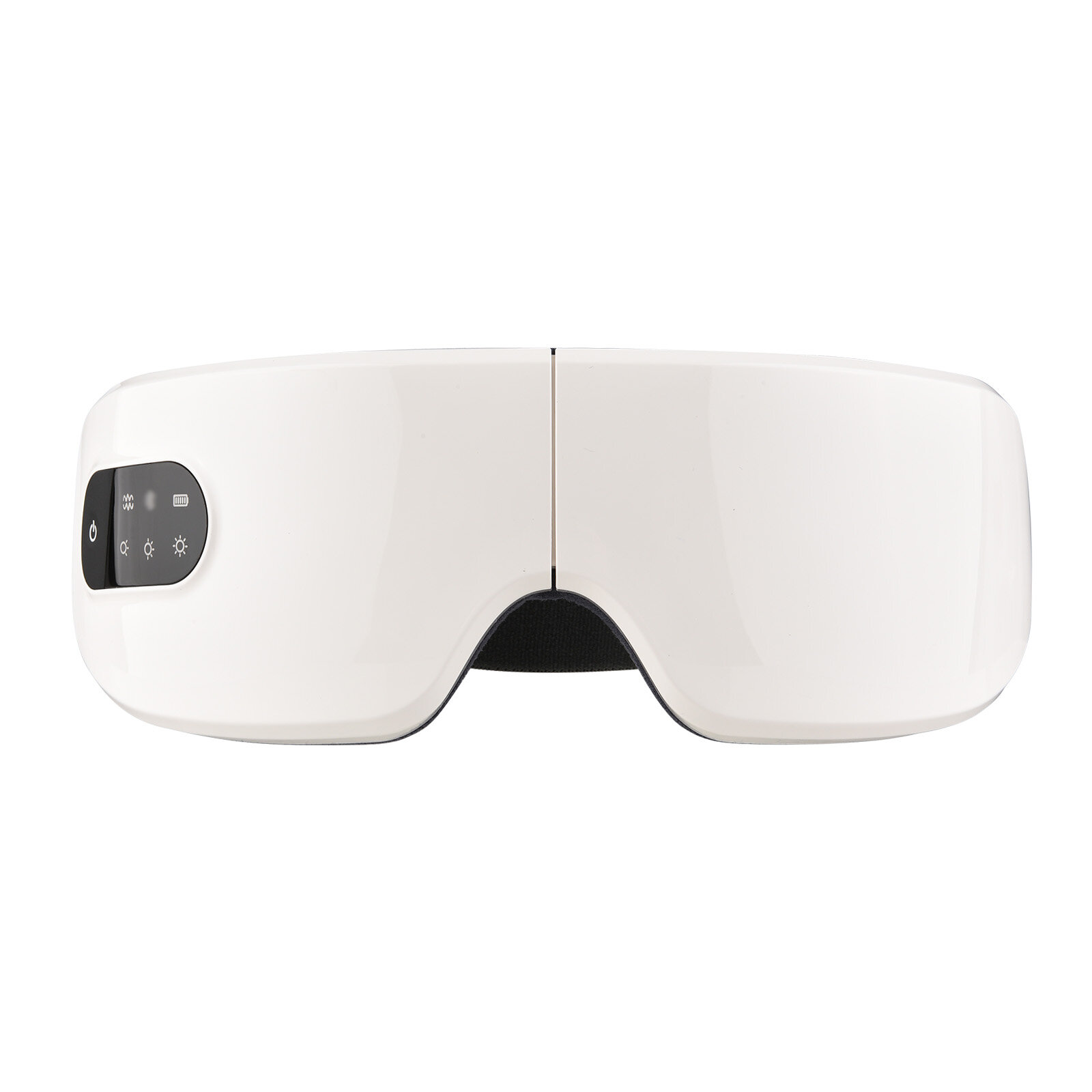 Музыкальная тепловая маска для сна с встроенными колонками и таймером, складная беспроводная BT маска для сна, регулируемый ремешок, белый цвет, размер при разложении 206*76мм, при складывании 135*77мм, вес упаковки 350г, в комплект входят 1 маска для