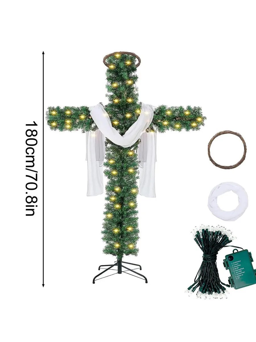 Декоративный крест с подсветкой для Рождества и Пасхи