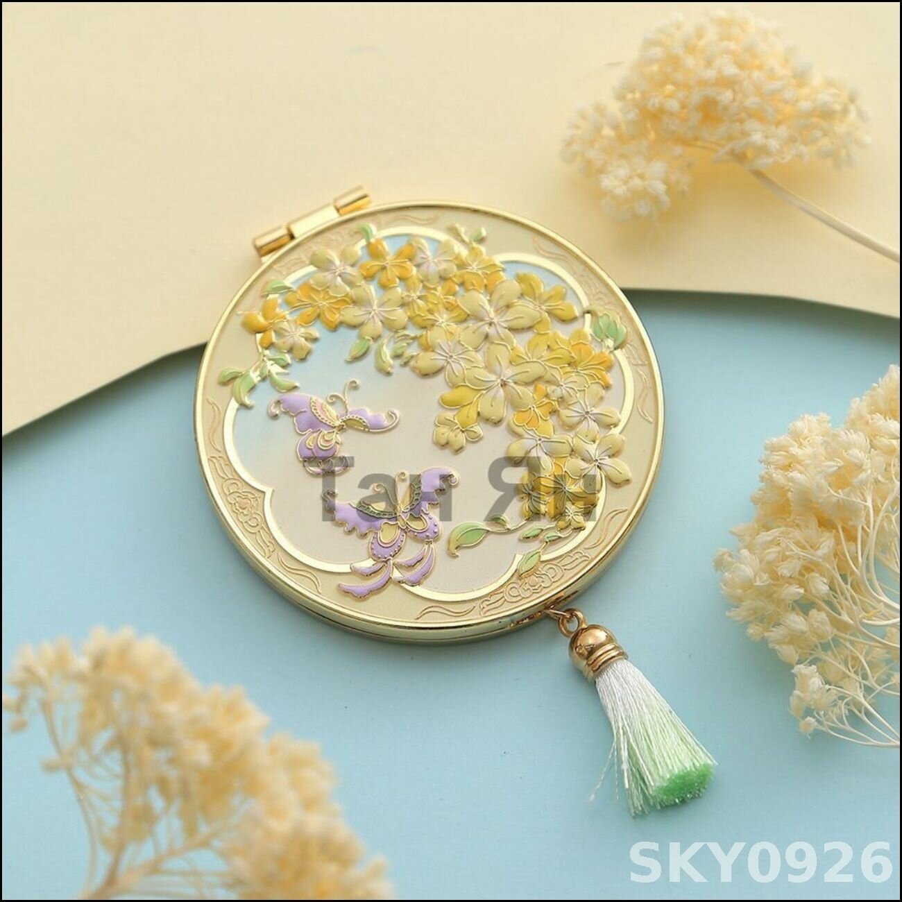 Антикварное резное металлическое складное зеркало в китайском стиле