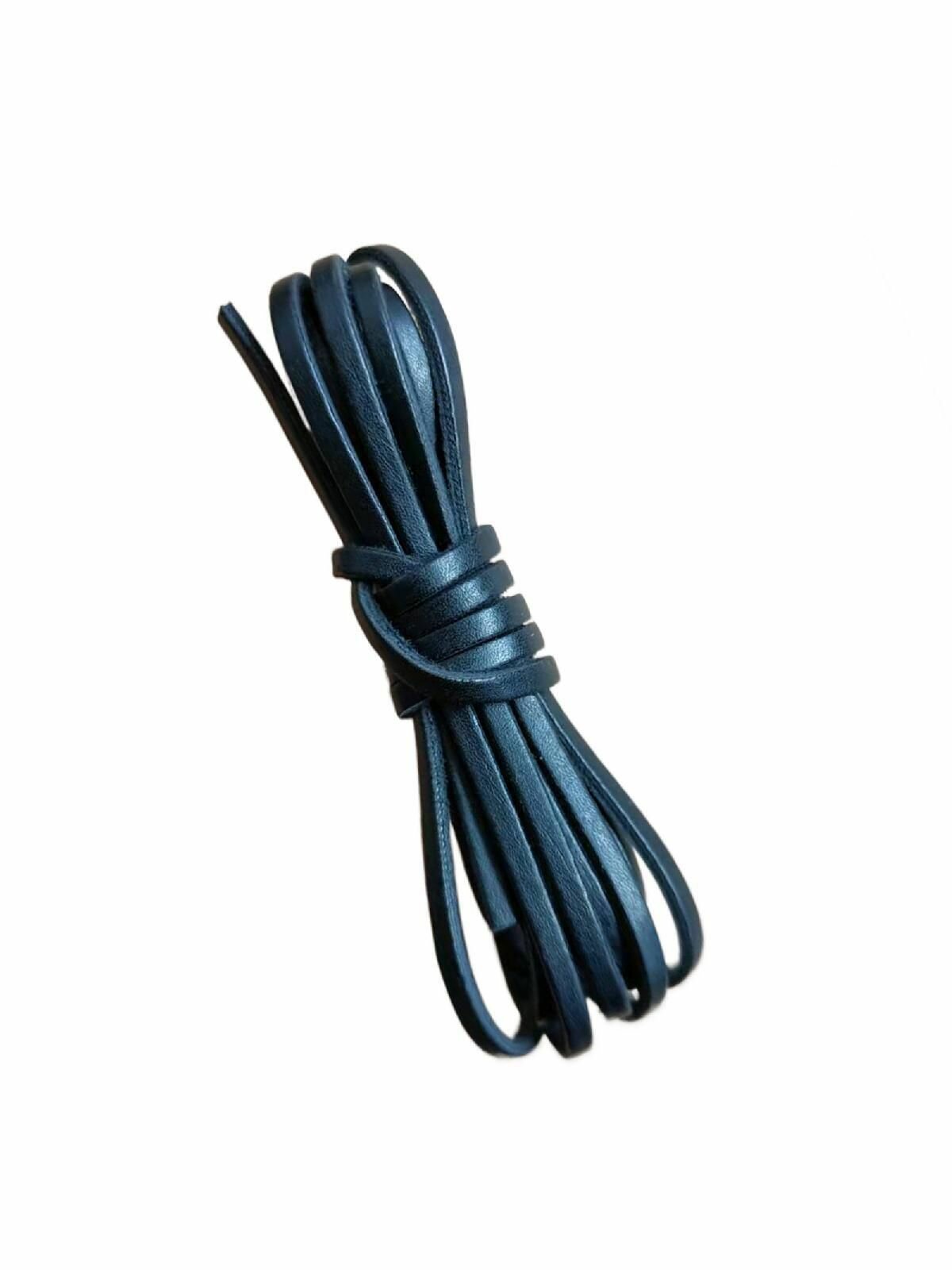 Плоский кожаный шнур 3мм 10 ярдов для плетения шнурков, Черный