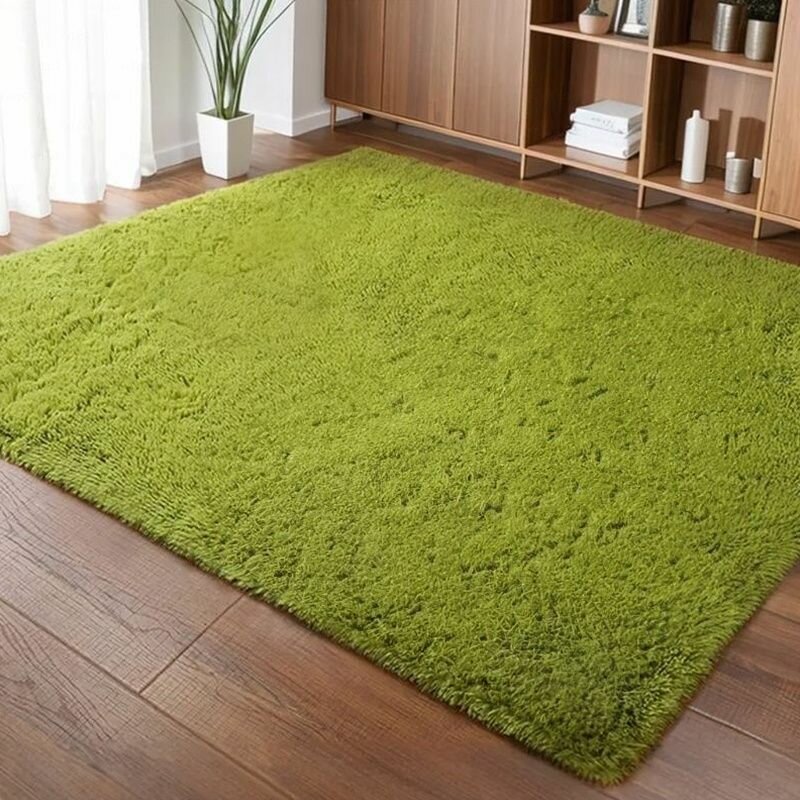 Плюшевый ковер, плюш, Трава зеленая, 200x300 см для гостиной спальни детской комнаты, нескользящей пушистой комнаты