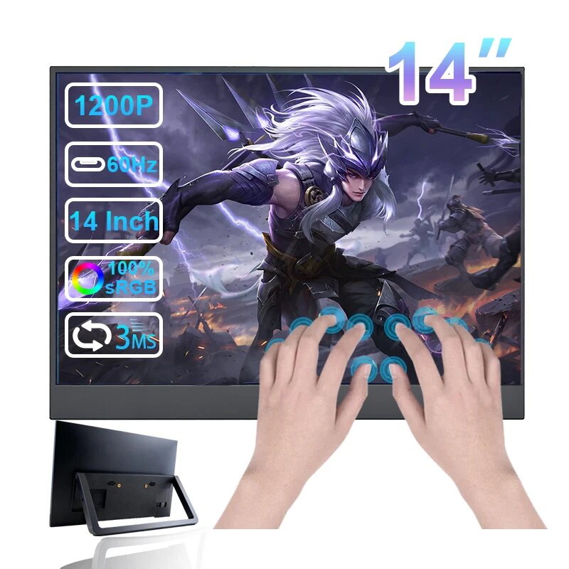 Портативный монитор KELIWEI 14.1 дюйма 14.1 inch 1200P