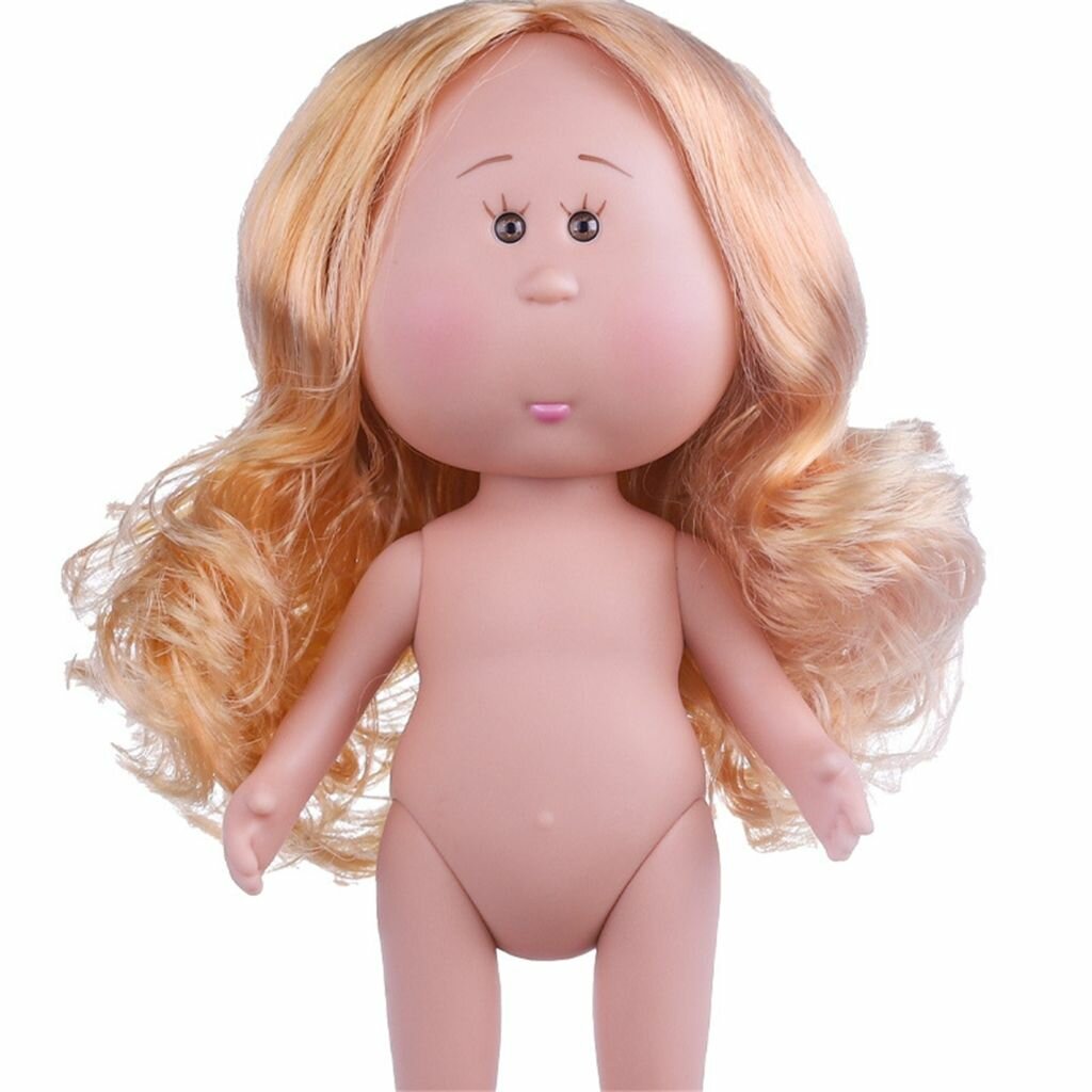 1 24-сантиметровая картофельная кукла mia doll nude baby set-Общая мускулатура, золотистые вьющиеся волосы посередине