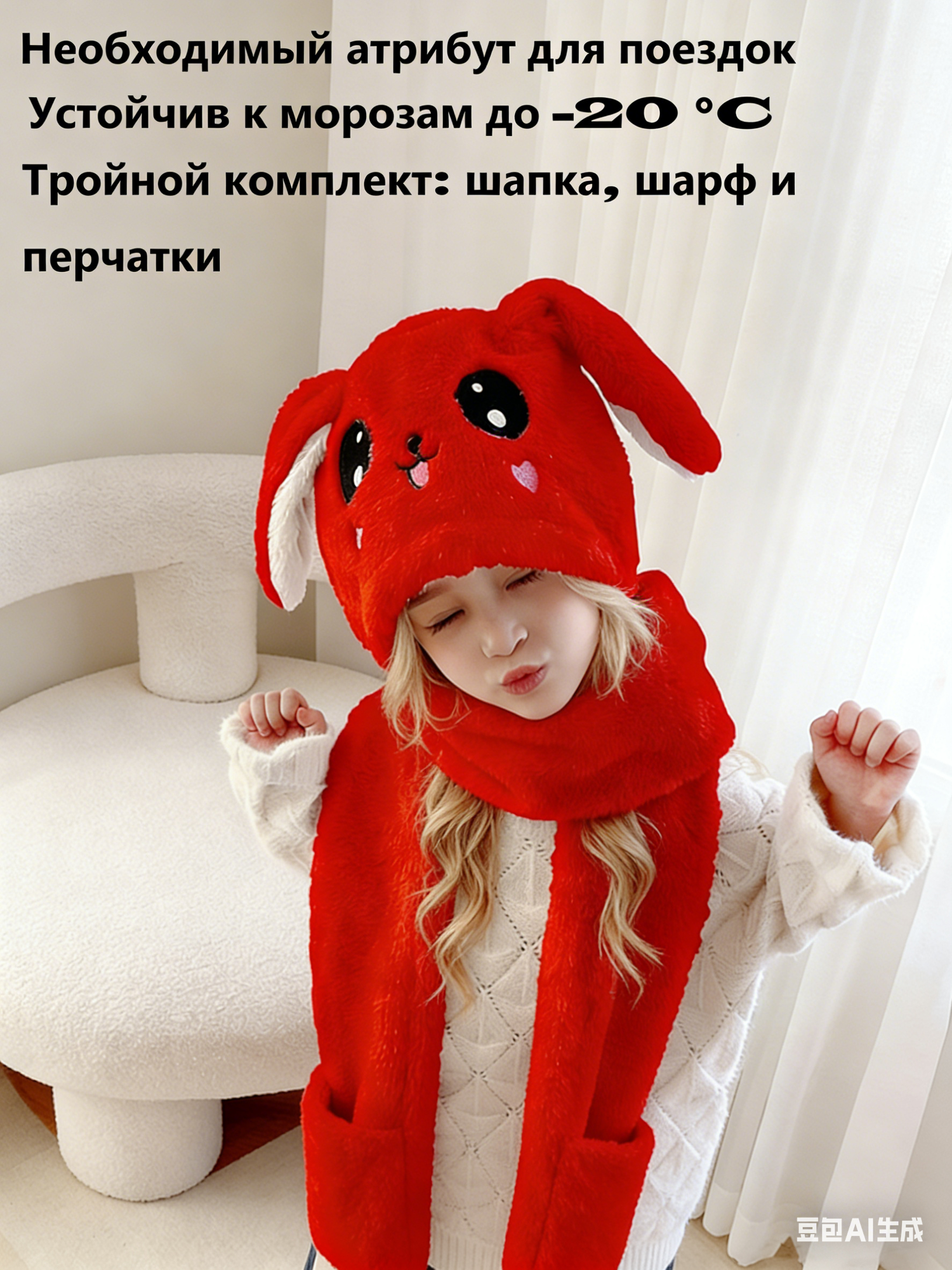 Шарф-капюшон Шапка и шарф для девочек и женщин