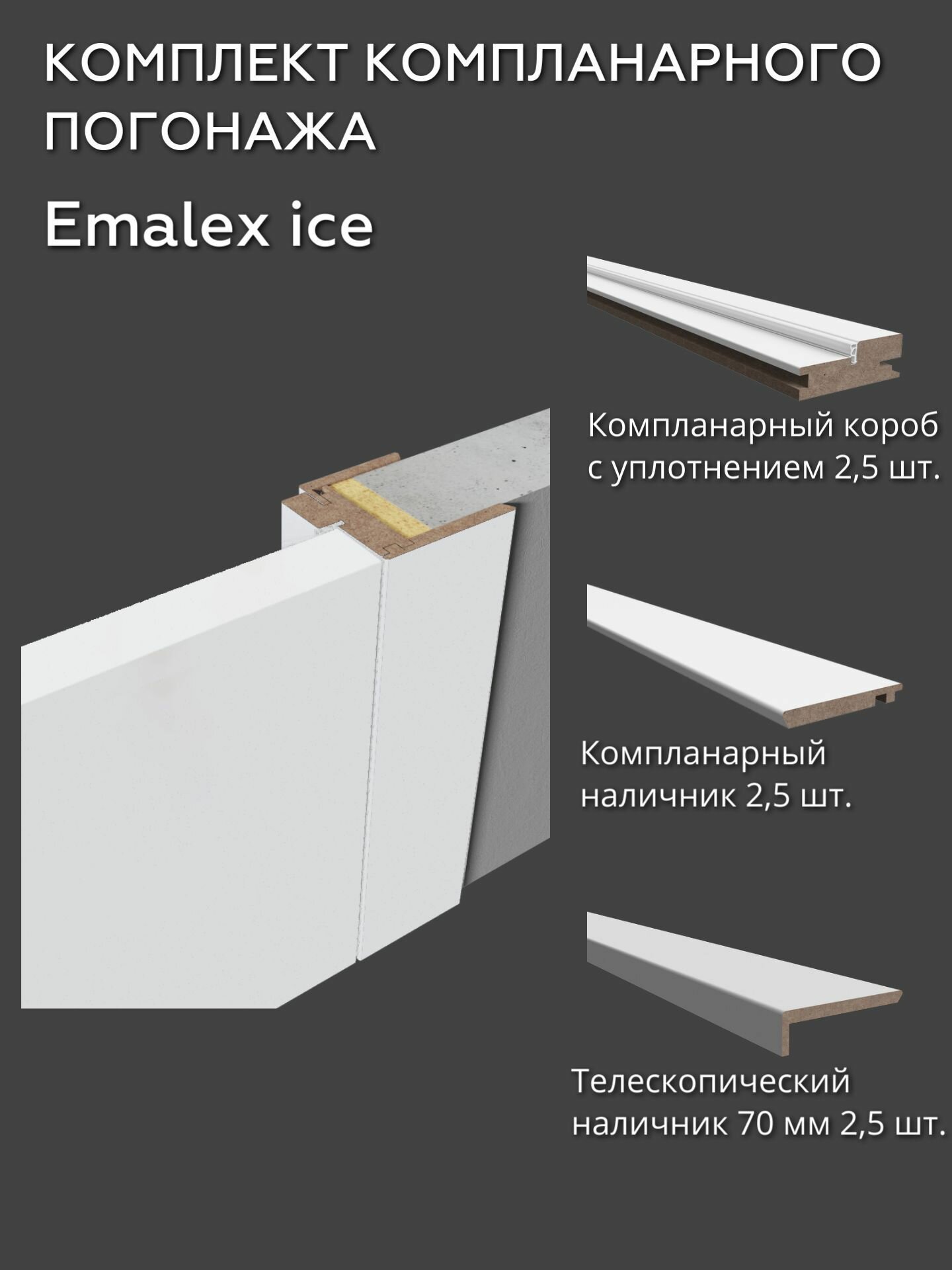 Комплект погонажа Эмалекс белый (компланарный)