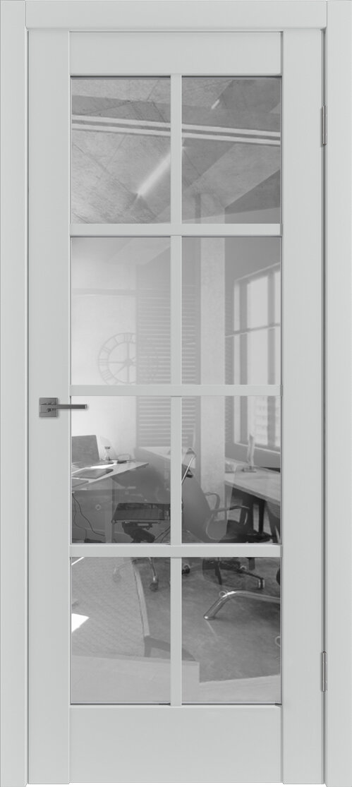 ЕР 1 Эмалекс серый Мираж (прозрачное стекло) 800*2000 (дверное полотно)