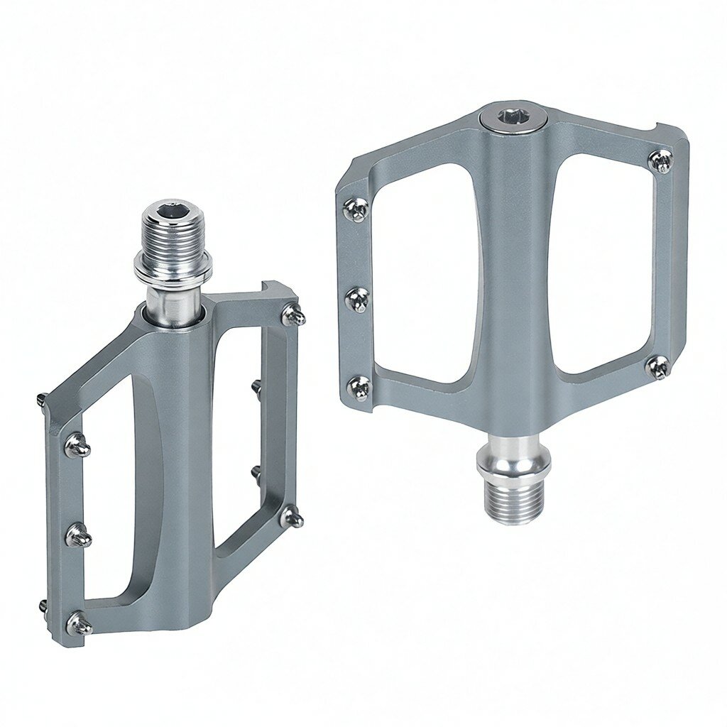 Педали для складных велосипедов из алюминиевого сплава, плоские платформенные велосипедные педали, педали для горных велосипедов, педали для дорожных велосипедов, цвет: черный/красный/серебристый, материал: алюминиевый сплав и сталь, подшипники: DU,