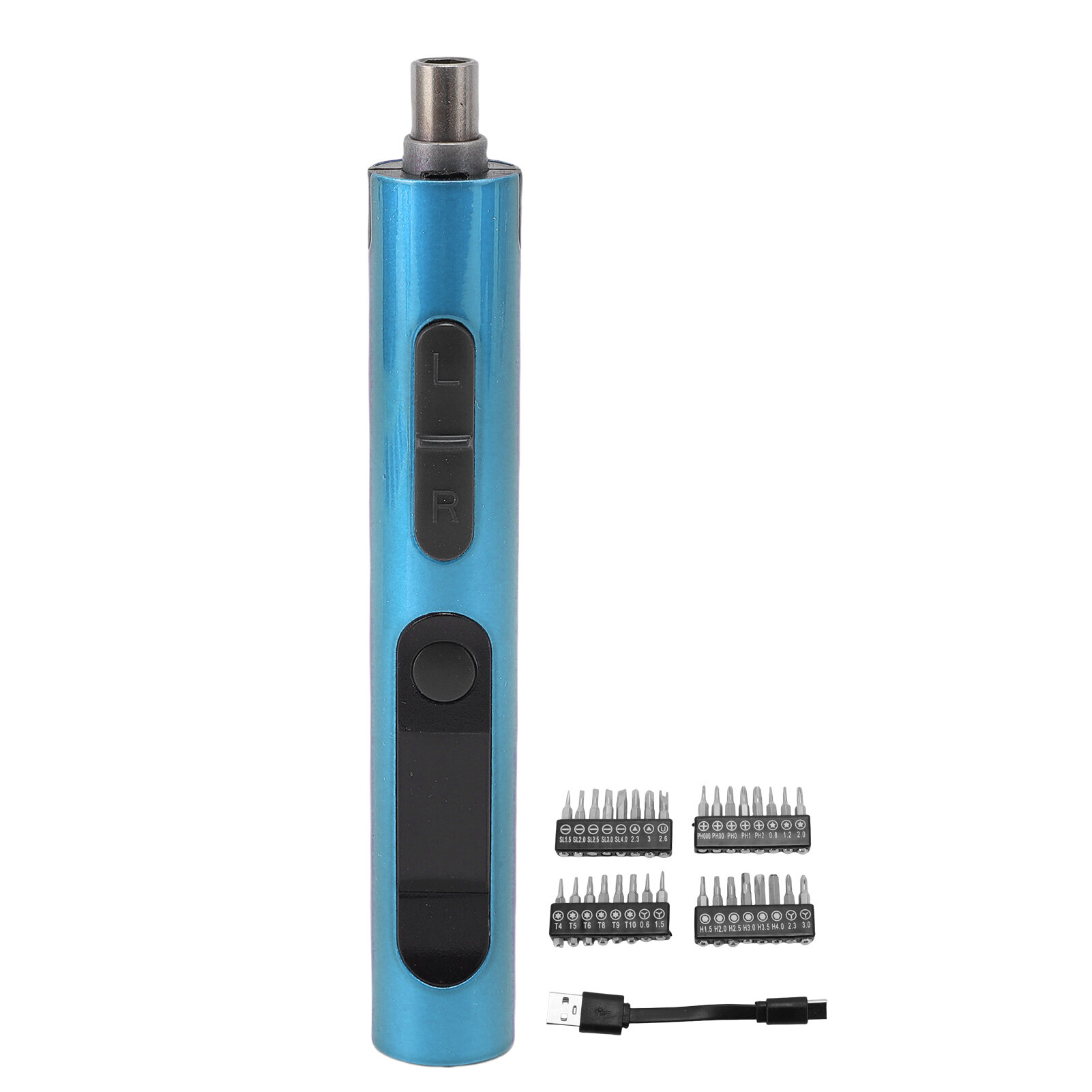 Миниатюрный набор электрических отверток 32 в 1, точный беспроводной набор отверток для ремонта радиоуправляемых моделей, ноутбуков, телефонов и электроники, синий.