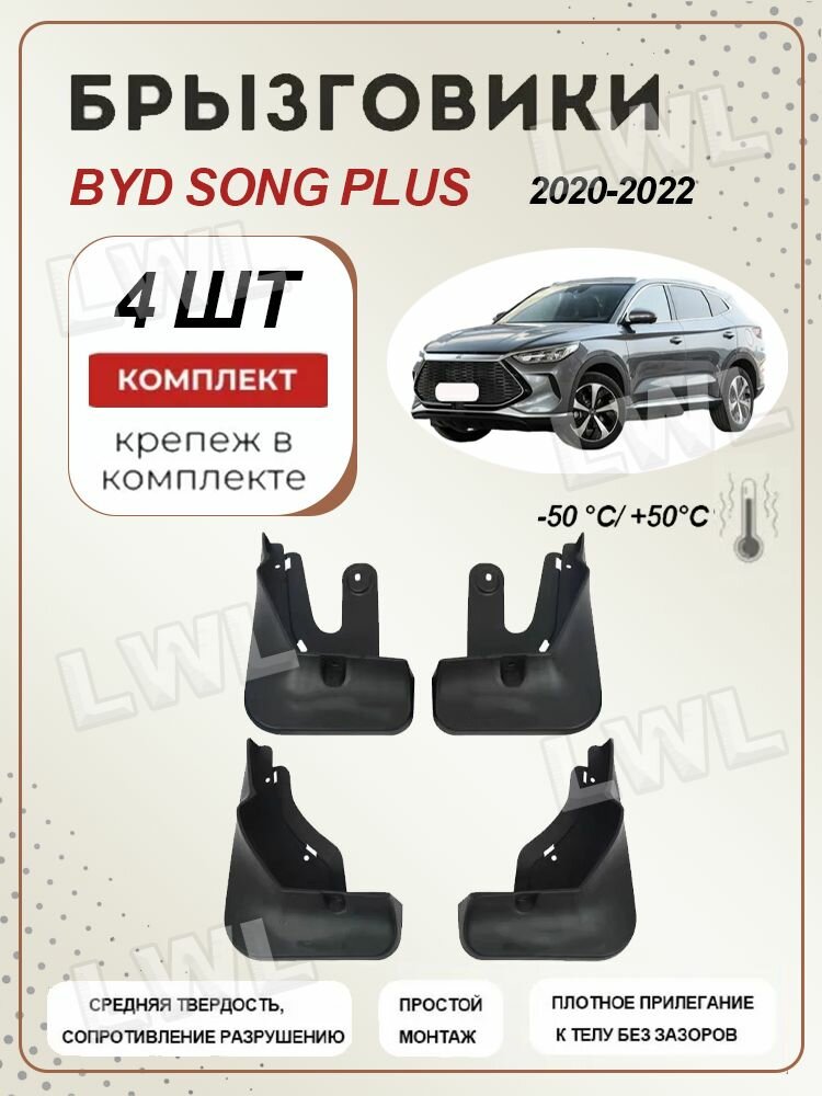 LWL Крыло автомобильное, арт. брызговик Применимо к BYD SONG PLUS I, 2020-2022