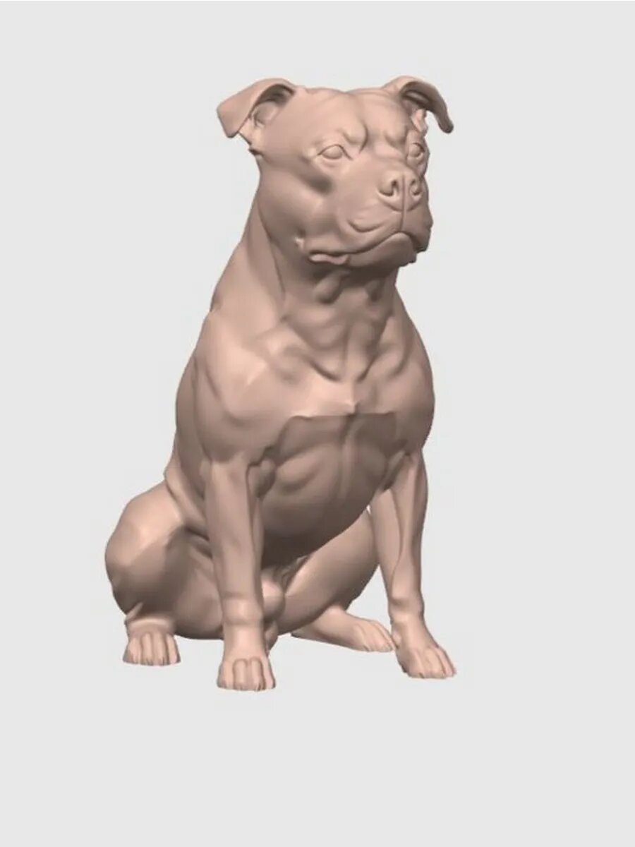 Ростовая статуэтка-Стаффордширский бультерьер (10см, бежевый)