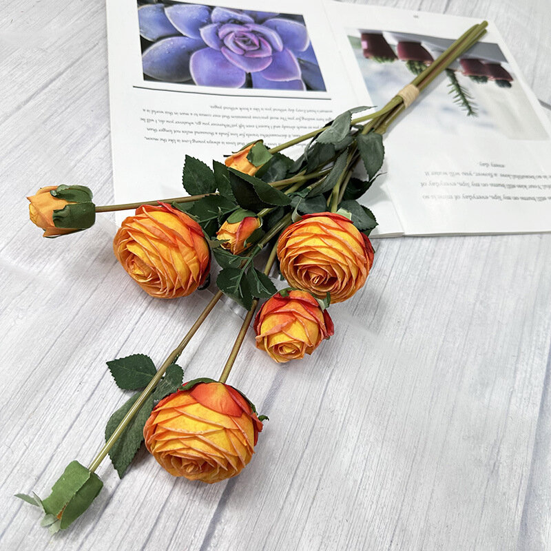 Новый продукт Искусственная жемчужная роза Сухоцветы Свадебное украшение отеля Искусственный цветок 9 голов Ручная книга Невеста Ручной цветок