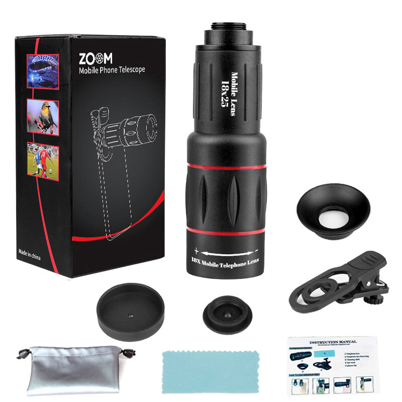 Оптовая продажа внешнего телеобъектива для мобильного телефона 18X 28X 36X, высококачественный монокулярный телескоп для концертной фотографии