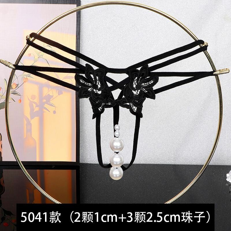 Элитные трусики с жемчугом и бусинами, сексуальные кружевные тонкие бретели, очаровательный крючок в виде бабочки, соблазнительное нижнее белье для женщин, высокий внешний вид, стиль чистого желания