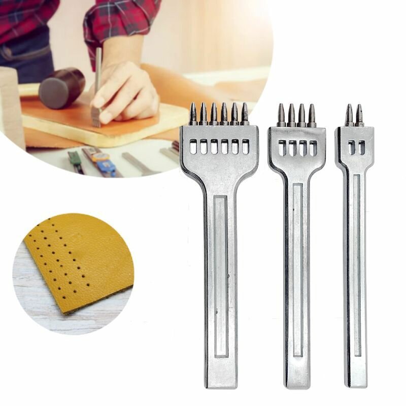 Шаг 4 мм, Инструменты для пробивки кожи с 2/4/6 зубцами, Диаметр отверстия 1 мм, Круглый перфоратор, Инструмент для пробивки кожи для шитья