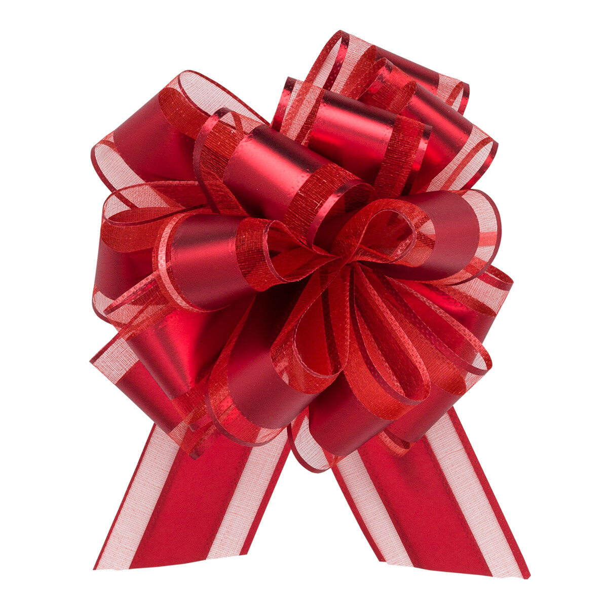 Бант 'Шар' для упаковки подарка, диаметр 14 см, ширина ленты 5 см, цвет красный, 1 шт/упак