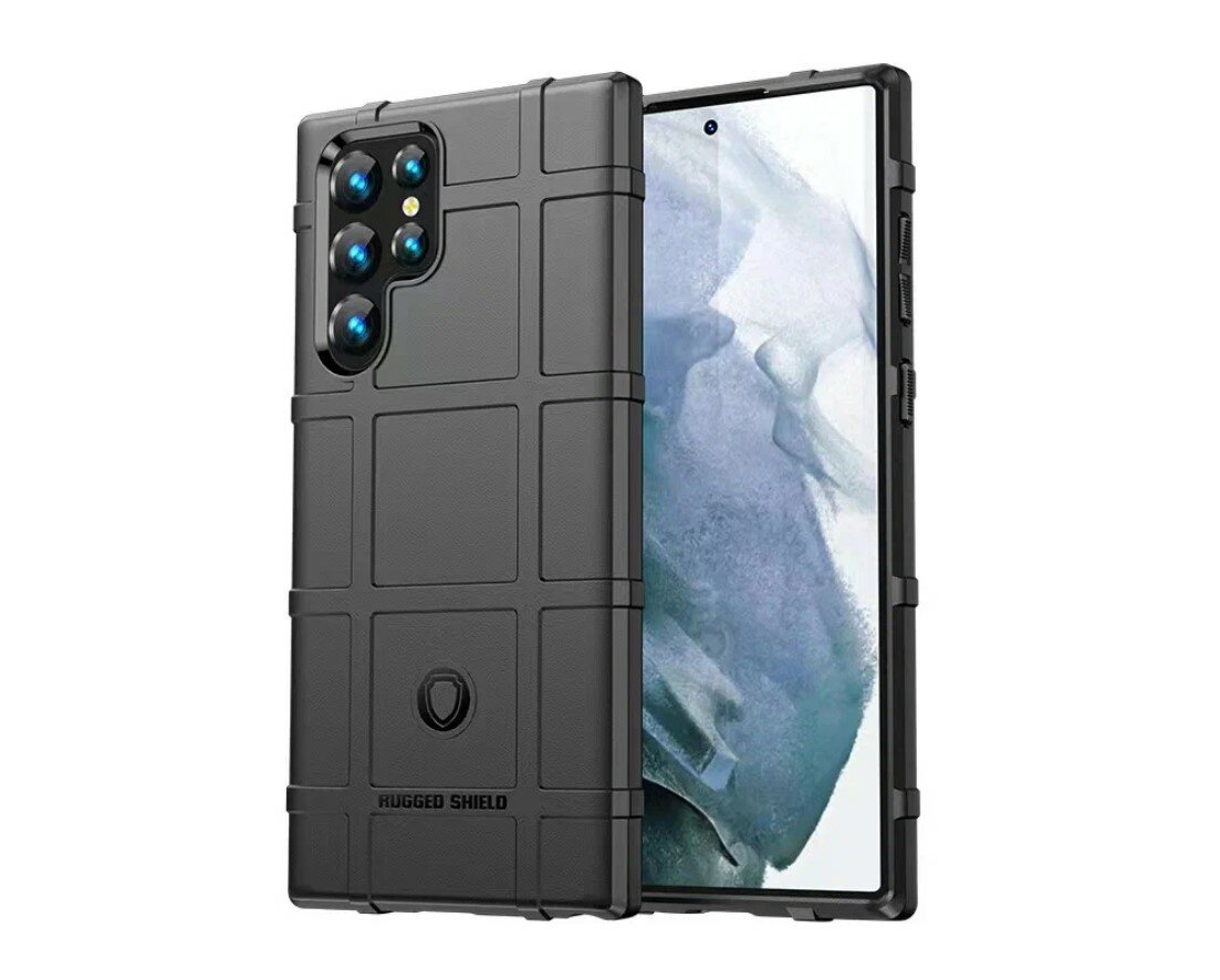 Противоударный усиленный ударопрочный чехол-бампер-пенал MyPads «Heavy» для Samsung Galaxy S23 Ultra черный