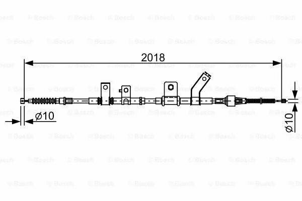 Трос ручного тормоза BOSCH 1987482516 правый, Mitsubishi L200 07-
