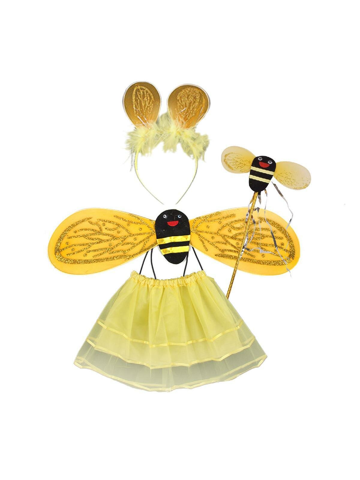 Крылья феи для костюма, Желтая пчела 3шт п