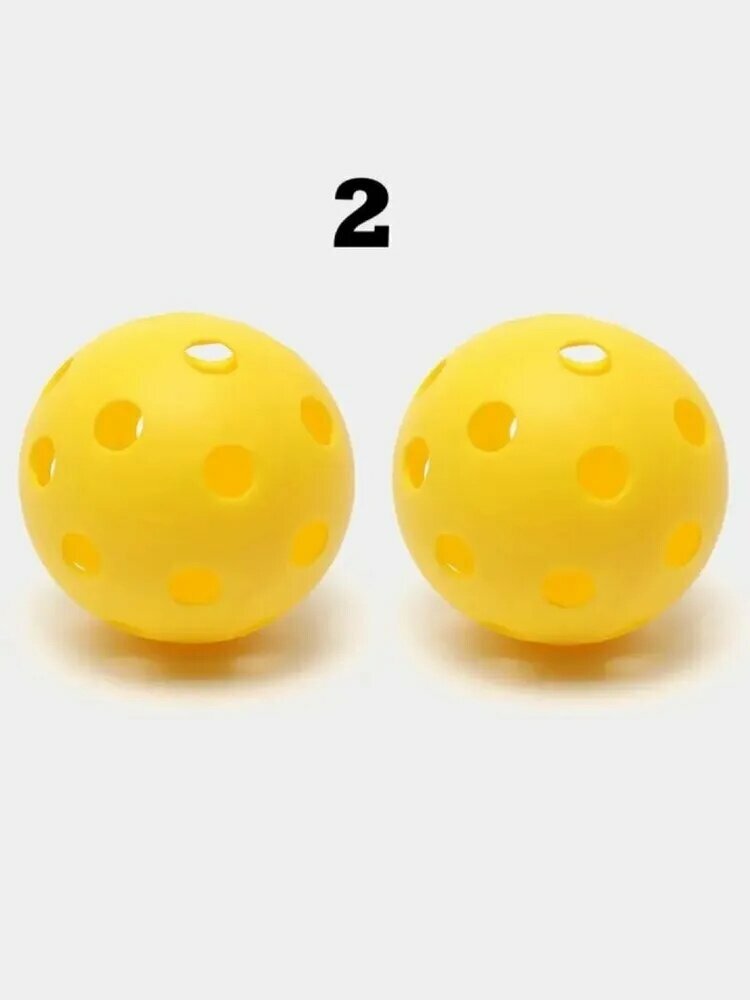 Мяч для хоккея, для флорбола, Желтый, 72мм 2 шт.