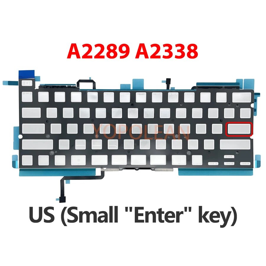 Подсветка клавиатуры YOPOLEAN для MacBook Pro Retina A2289 A2338 US