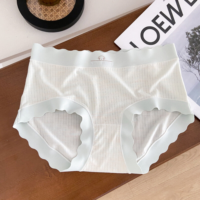 2024 Бесшовное женское нижнее белье из чистого хлопка, класс 3A, антибактериальные боксеры для девочек, средняя талия, облегающее нижнее белье, антибактериальное