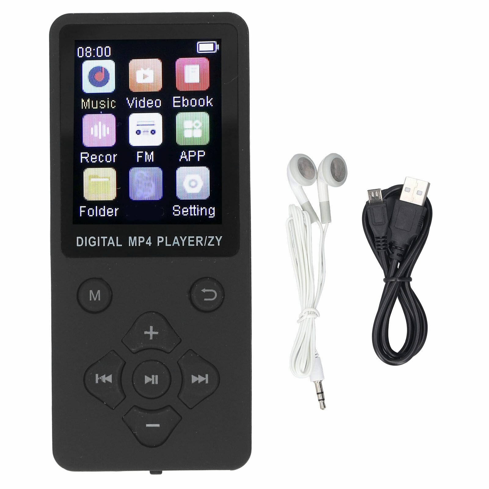Mp3 Mp4 плеер супер тонкий 1,8 дюймовый цветной экран Bluetooth 5.0 встроенный 64 ГБ HiFi портативный цифровой музыкальный плеер черный