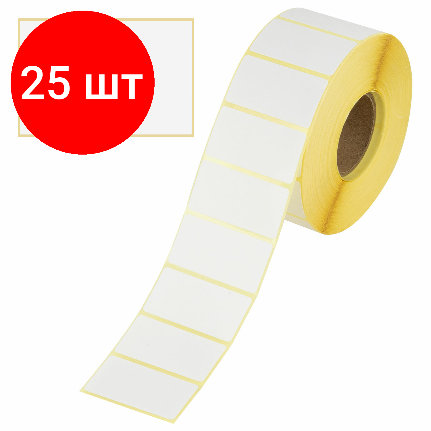 Комплект 25 шт, Этикетка ТермоЭко (47х26 мм), 2000 этикеток в ролике, светостойкость до 2 месяцев, 122304