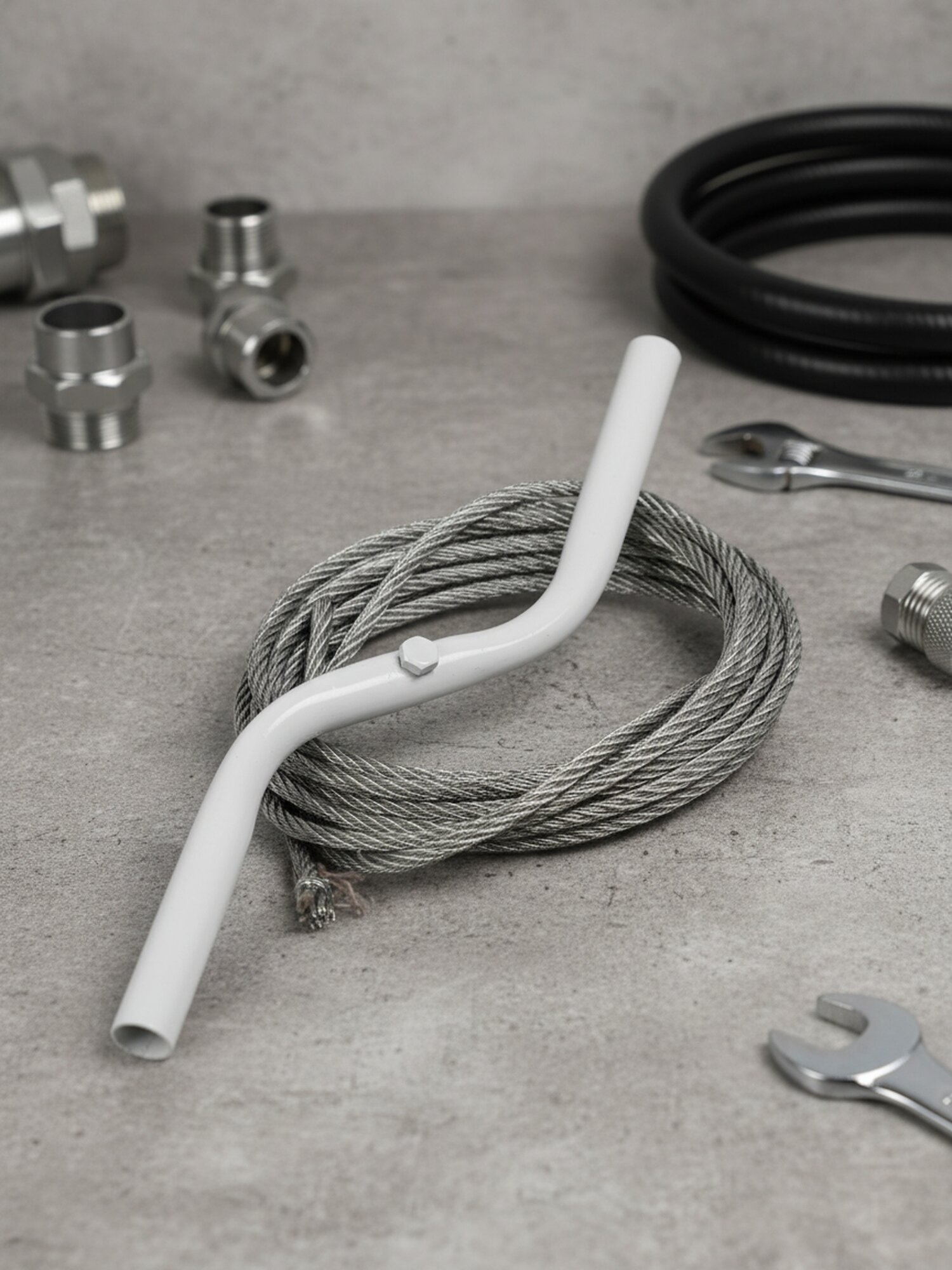 Трос сантехнический канатный СантехКреп 6мм 3.5м, стальной гибкий вал для чистки канализации и труб, артикул 3.1.1.2.