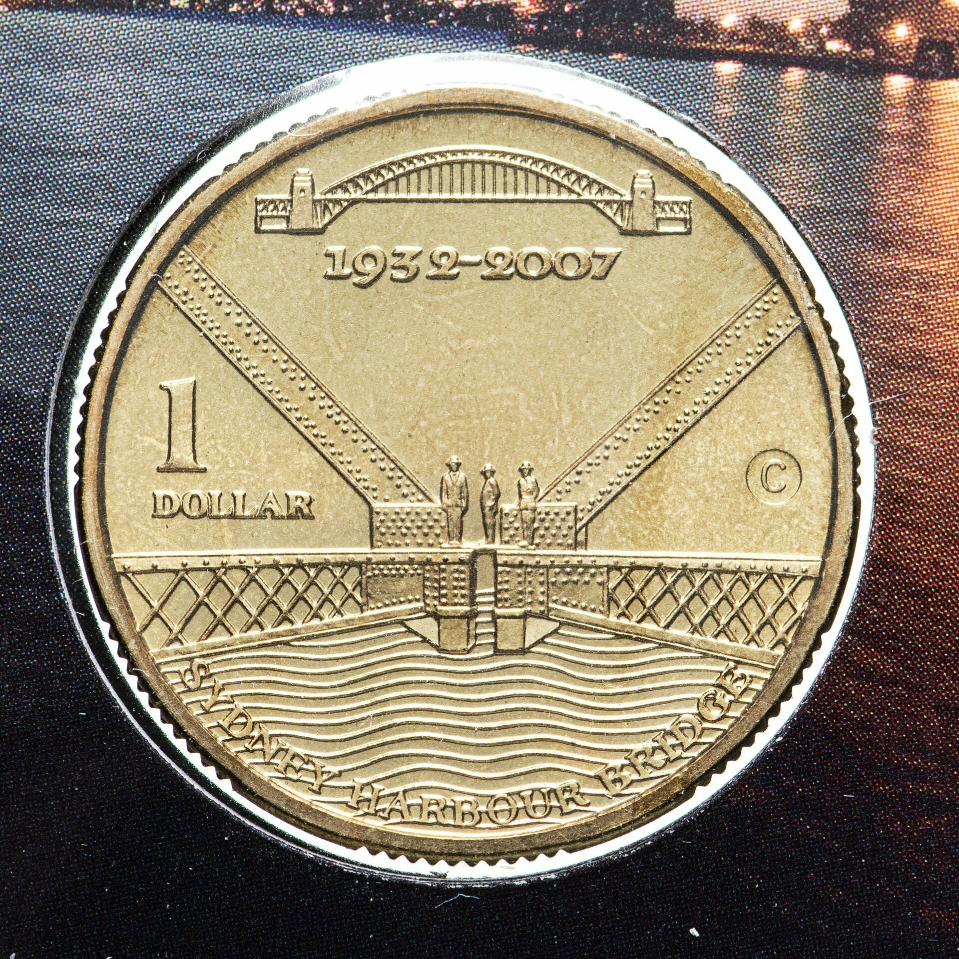 Австралия 1 доллар 2007 "75 лет мосту Харбор-Бридж" UNC в запайке, Бронза