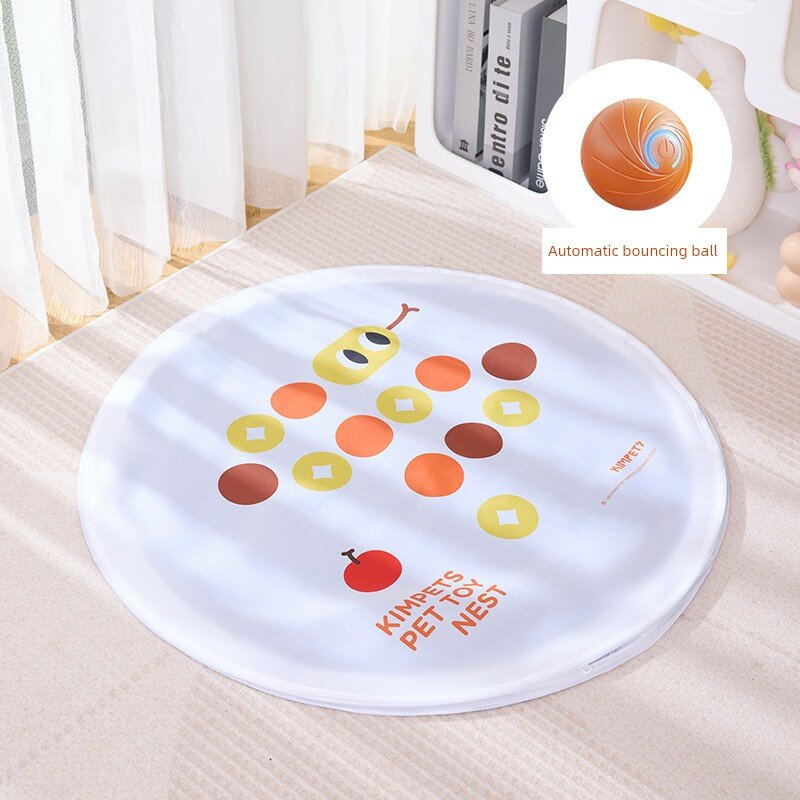 Белая денежная змея с автоматическим бегающим шариком для активных игр кошек в домашних условиях