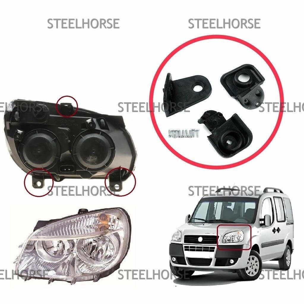 Кронштейн фары левой (к-кт) Fiat Doblo 2005-2009