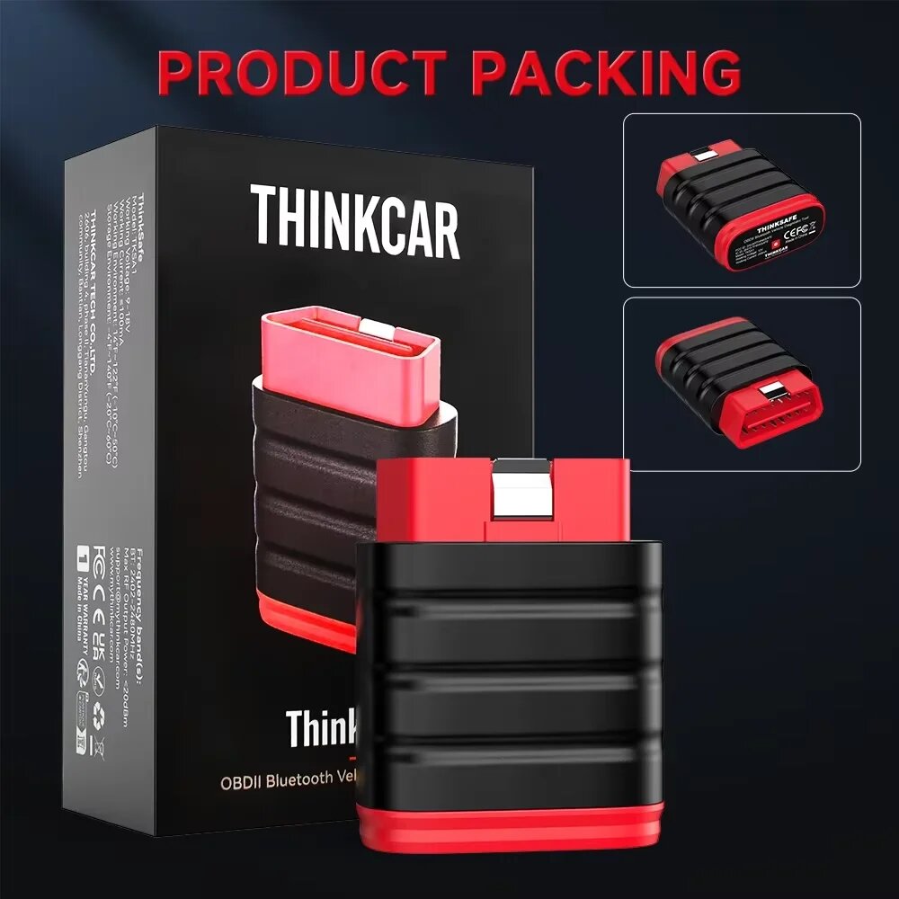 Диагностический Сканер Thinkcar Thinksafe OBD2 Bluetooth 2026 - Двунаправленный, Универсальный Для Всех Автомобилей