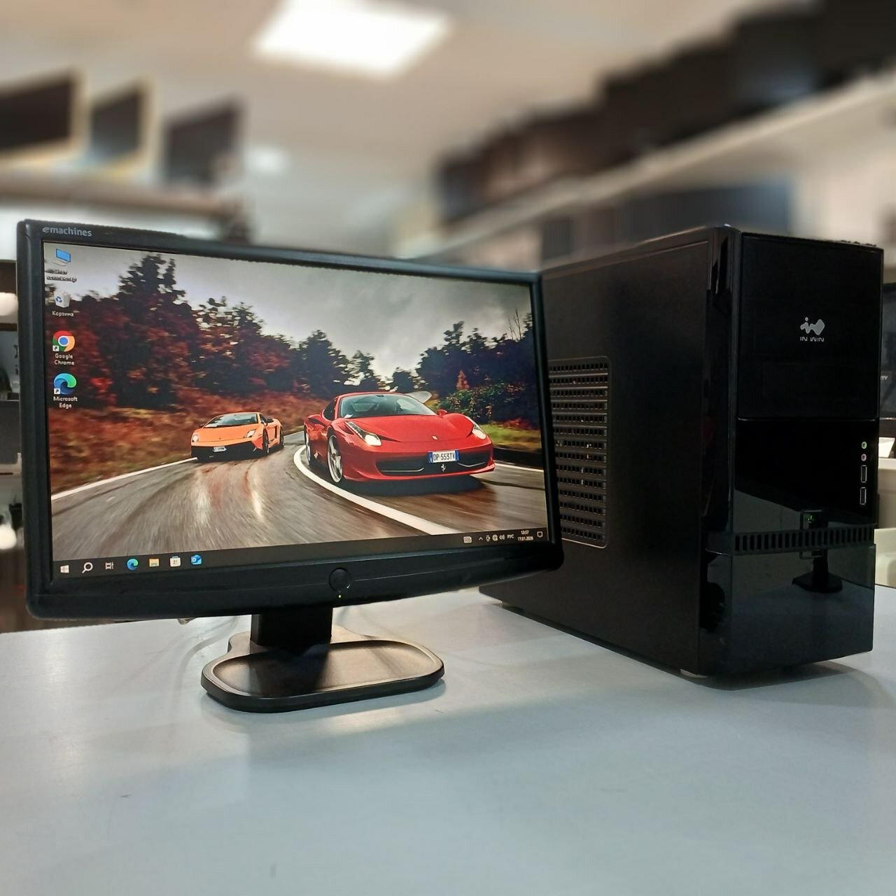 Компьютер Intel J1800, 4GB, SSD 120GB, монитор 19", клавиатура и мышь, Wi-Fi