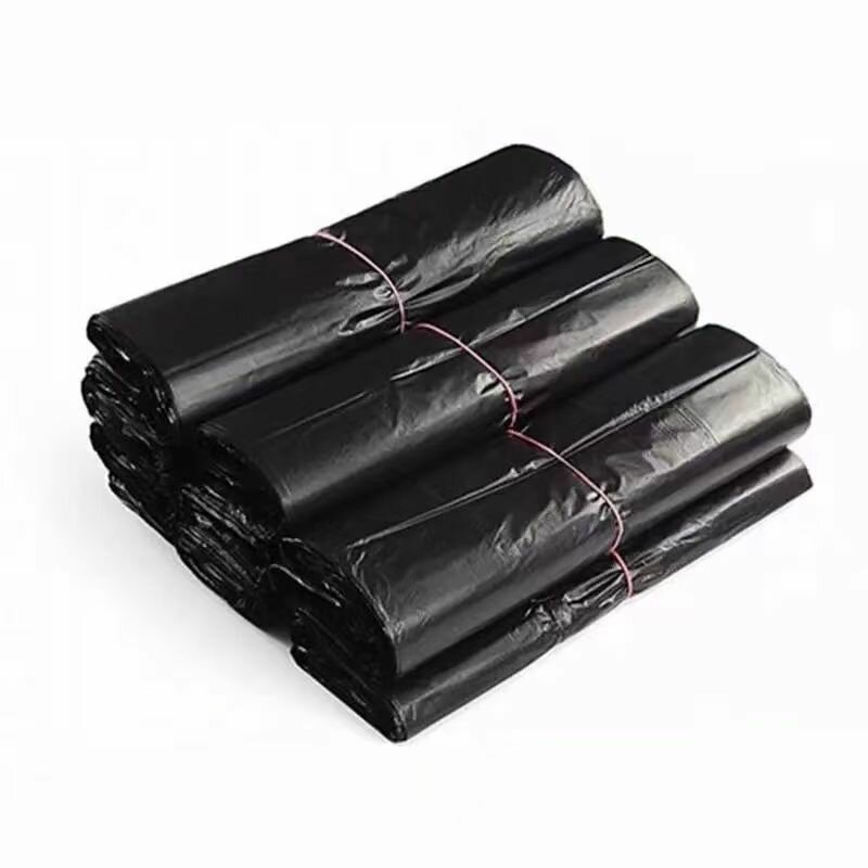 Мусорные пакеты черные усиленные с ручками майка большой объем для кухни