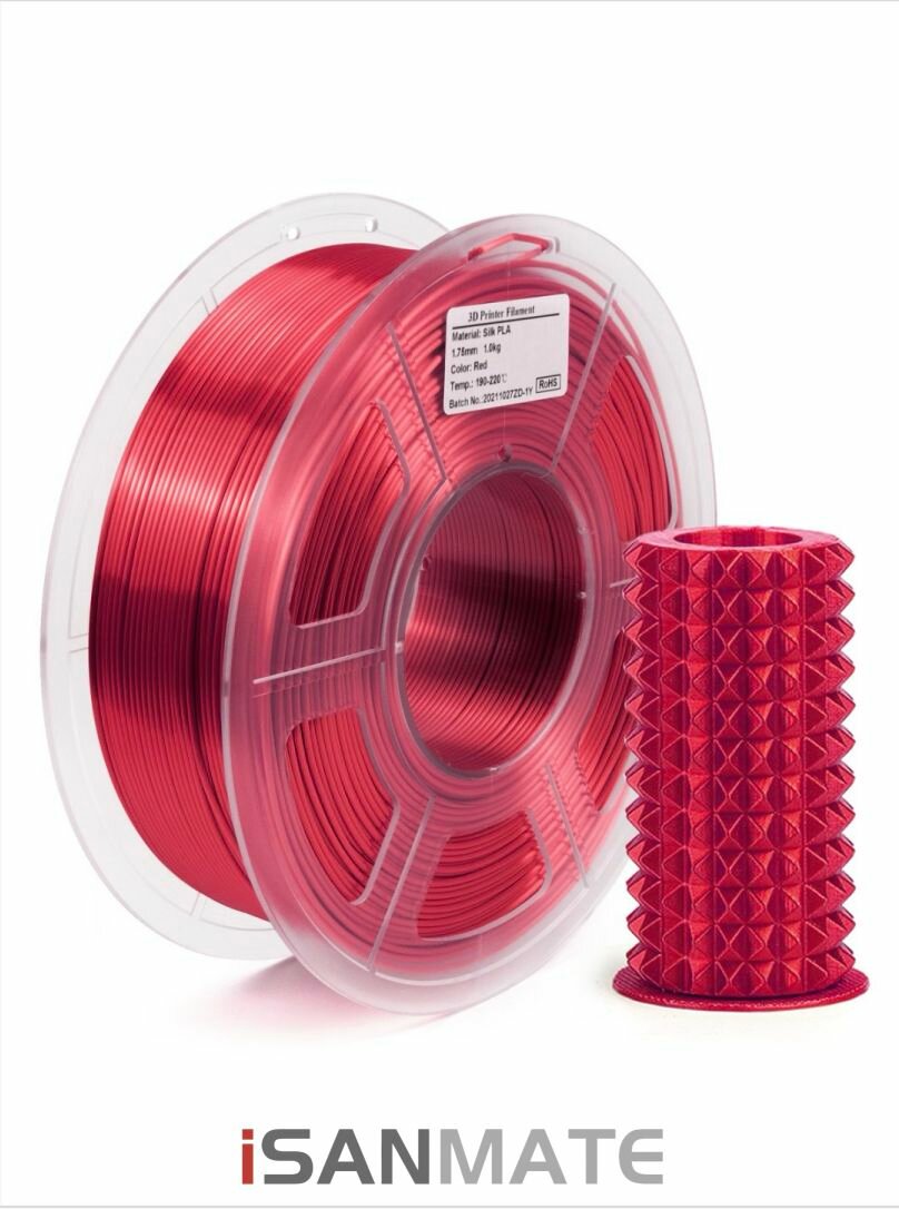3D-пластик iSANMATE PLA Silk Color, с эффектом шёлка, Красный, 1 кг, диаметр 1,75 мм