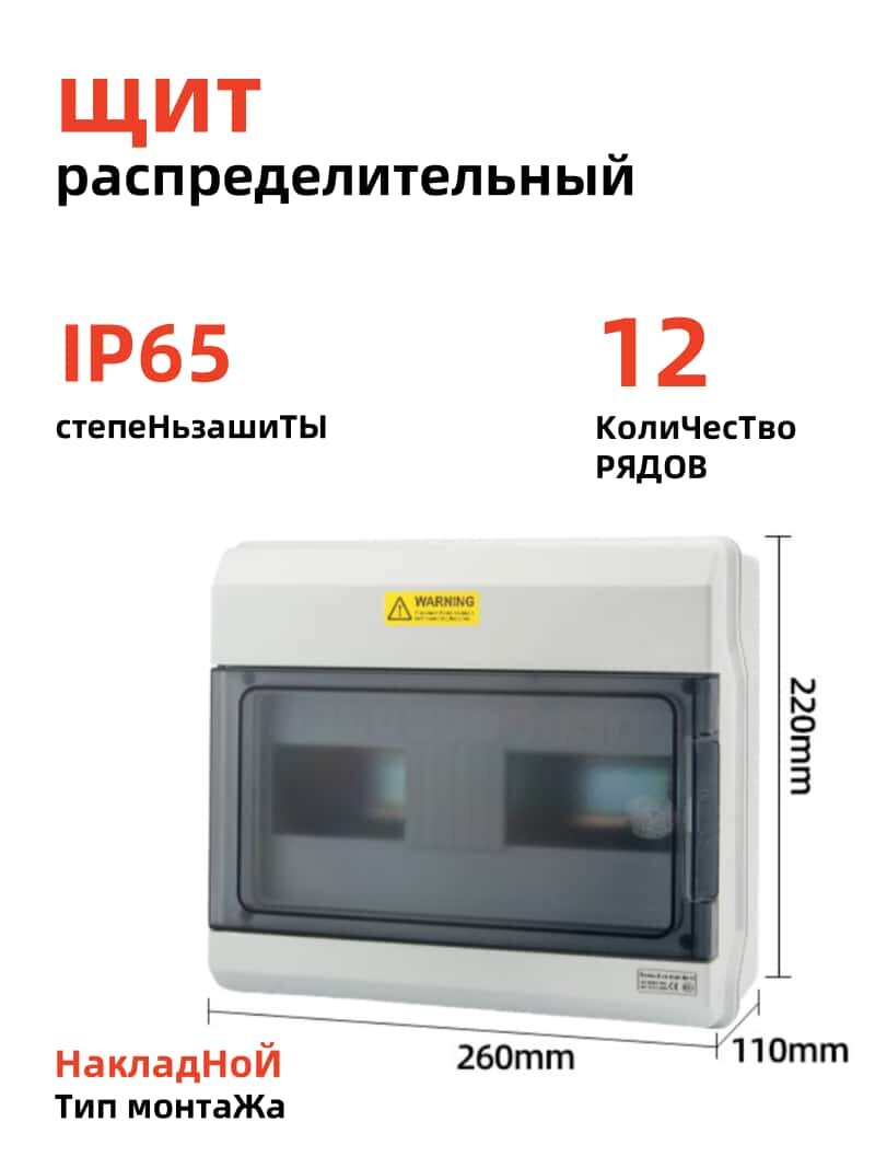 Щит распределительный пластиковый на 12 модуля