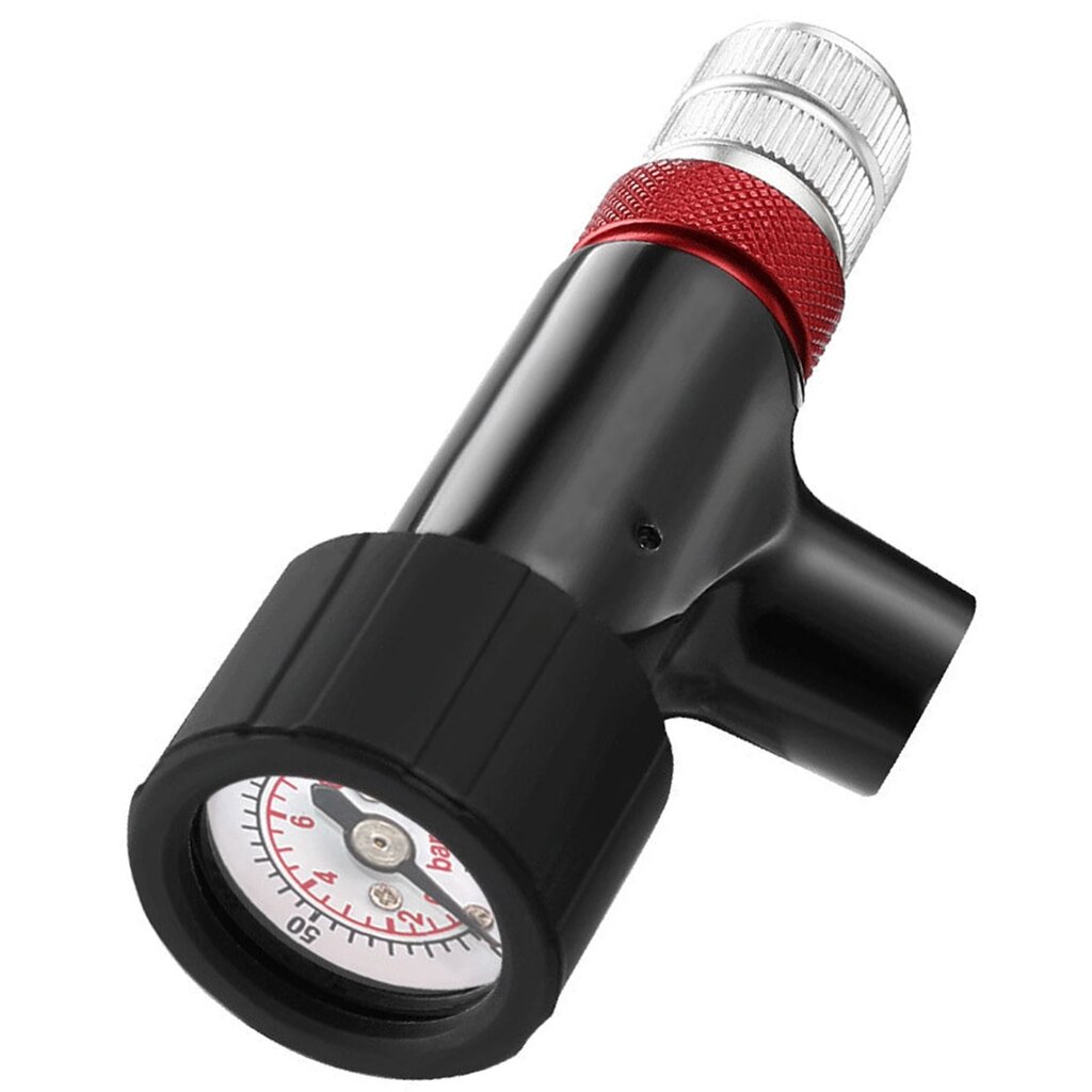 Головка для быстрой накачки горных шоссейных велосипедов с манометром давления воздуха инструмент для ремонта шин (черный)