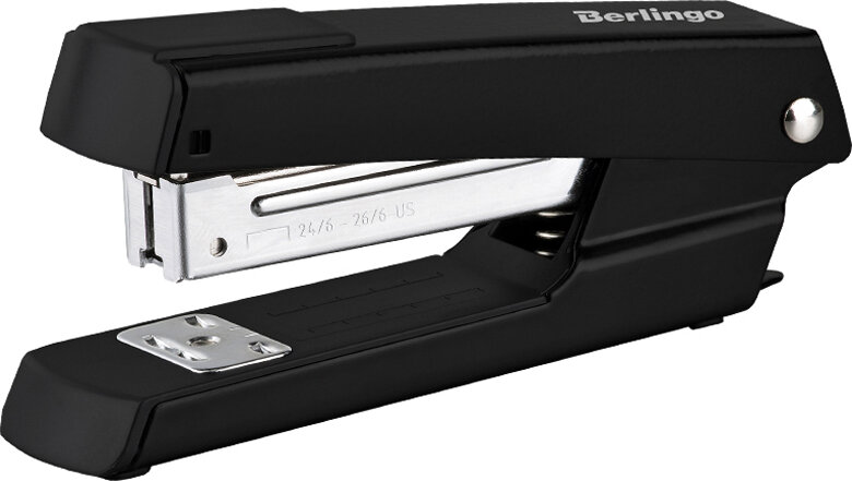 3 шт. Степлер №24/6, 26/6 Berlingo "Power TX" до 30л, металлический корпус, черный